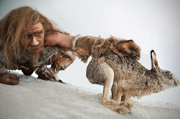 caveman compared to human